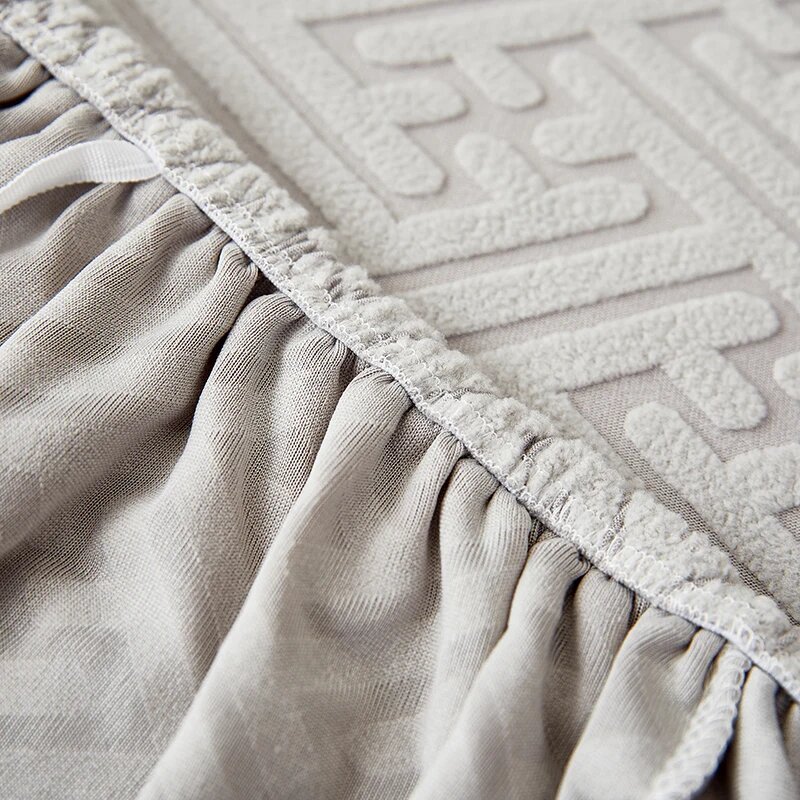 Белый эластичный чехол на диван Jacquard, QY 02