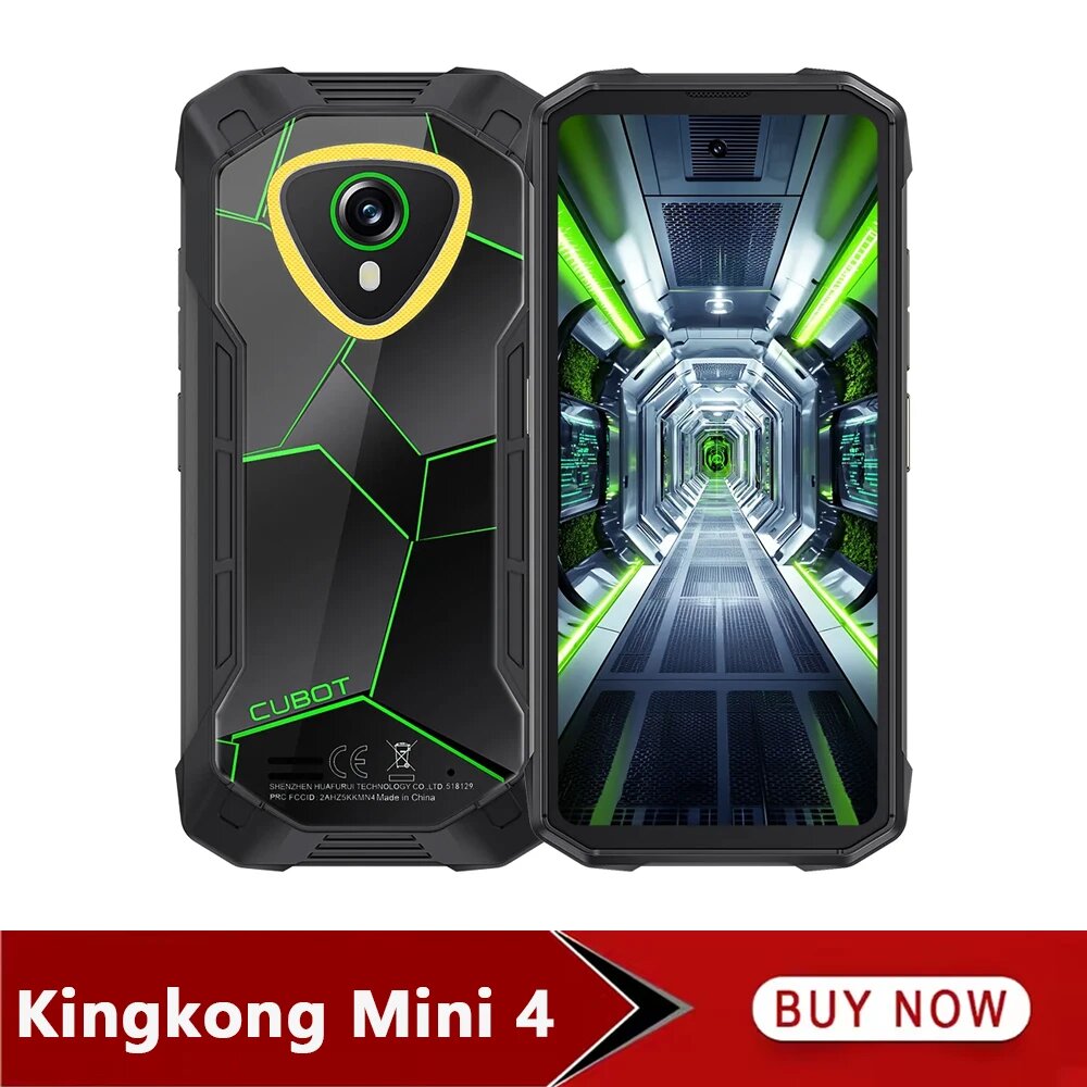 Прочный смартфон Cubot KingKong MINI 4, Android 15, до 20 ГБ ОЗУ + 256 ГБ ПЗУ, 4,7-дюймовый мини-телефон, 4700 мАч, 48 МП, маленький мобильный телефон NFC