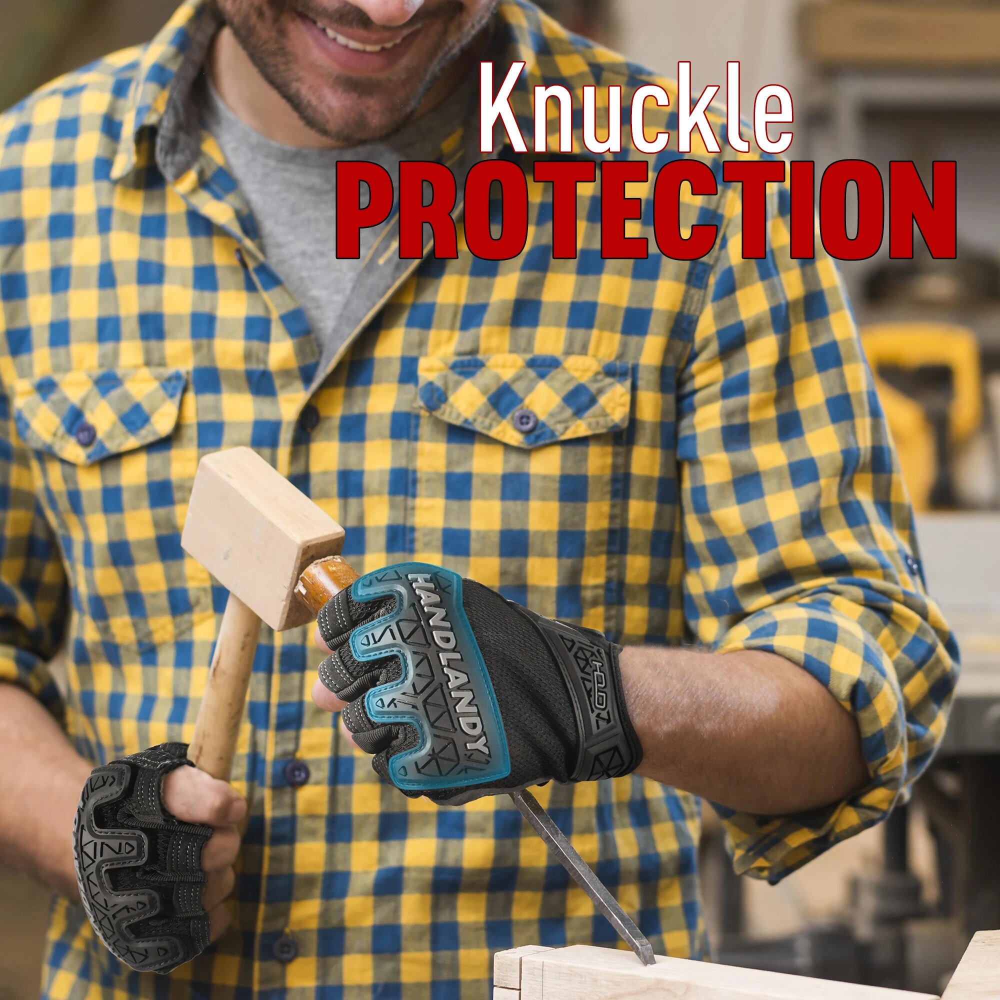 Рабочие перчатки Handlandy без пальцев из искусственной кожи XL