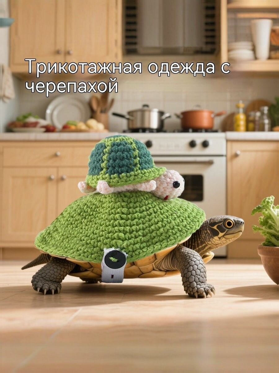 Костюм черепахи "Зима", шерстяной, с капюшоном, унисекс, зеленый