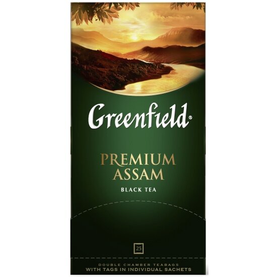 Чай Greenfield Premium Assam черный, 25 пакетиков