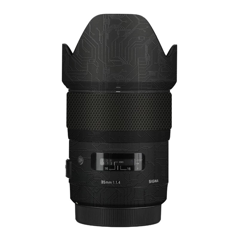 Защитная пленка для объектива Sigma 35mm F1.4 с креплением Canon EF - Черный схемный