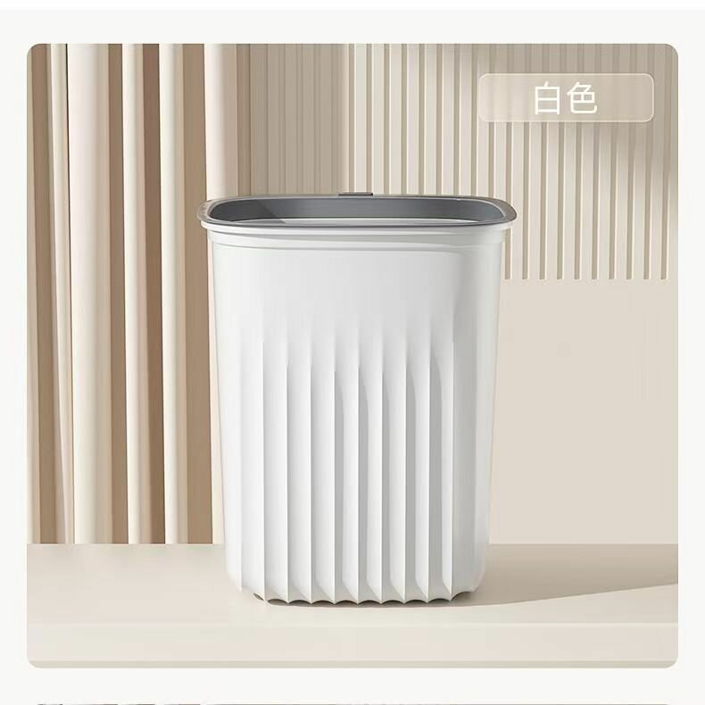 Эксклюзивное белое ведро для мусора 27x25x30 см без крышки, оснащенное прижимным кольцом, с увеличенной емкостью для кухни и дома, 1 шт