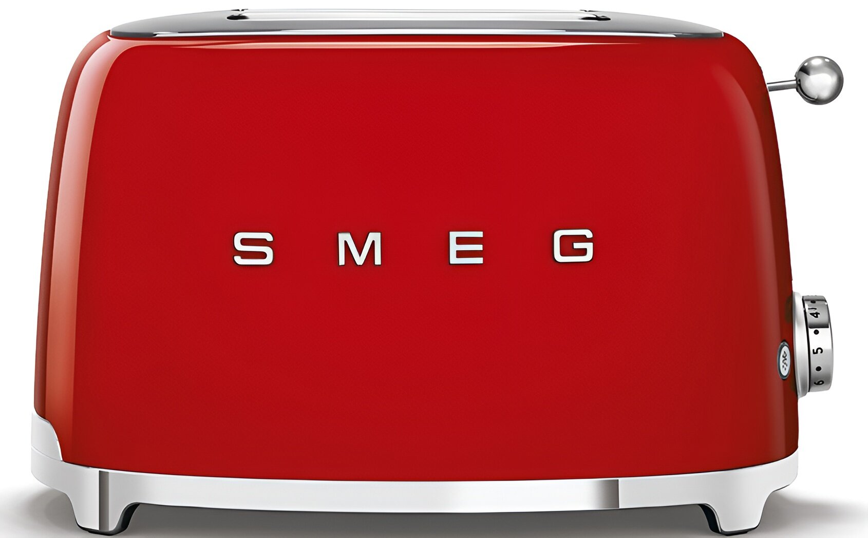 Тостер SMEG TSF01RDEU, регулировка степени обжаривания, подогрев, разморозка, 2 ломтика хлеба
