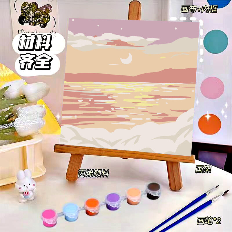 Цифровая картина маслом 20*20, аниме, раскраска маслом, ручная роспись маслом, декор для спальни.