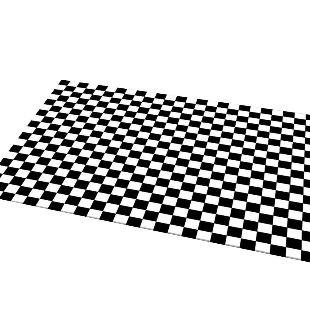 Ковер черно-белый в клетку 80x160 см прямоугольный геометрический