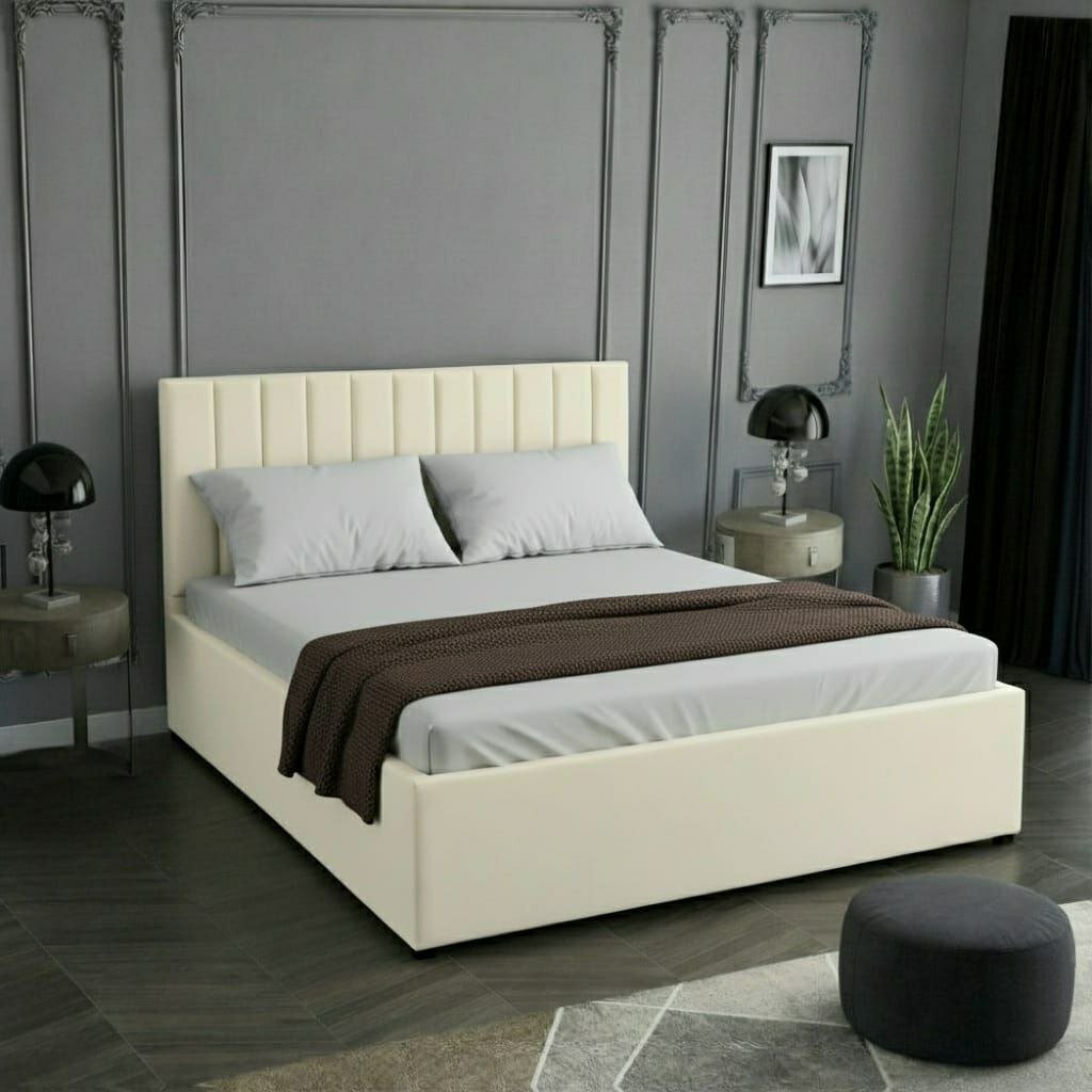 Кровать Asia, 120х200 двуспальная с подъемным механизмом, с ящиками для белья, ортопедическое основание, белый