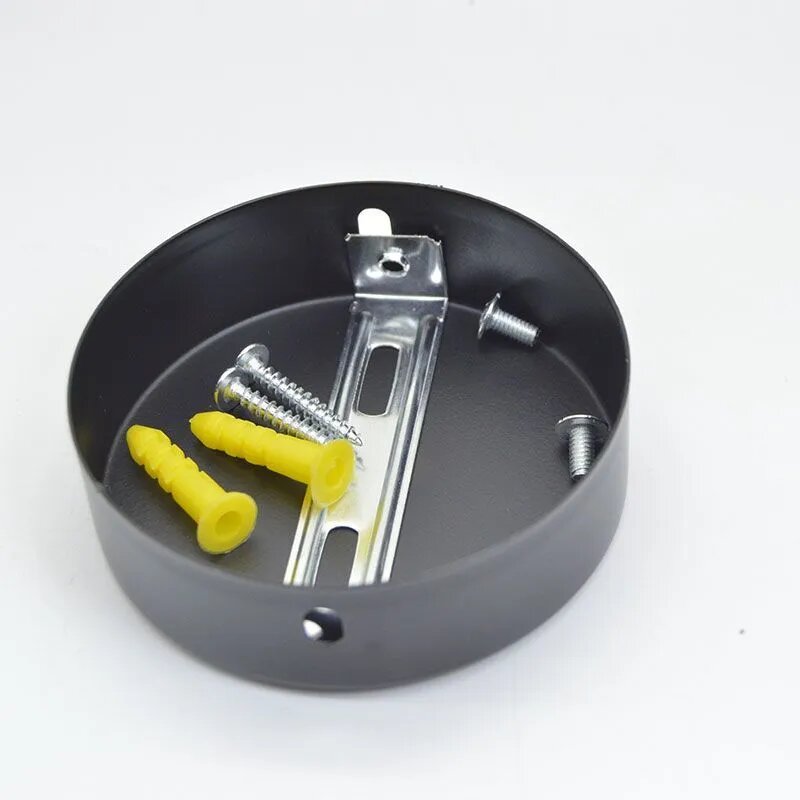 Потолочная чаша (чашка) для светильника и люстры, потолочное основание, крепление 80 мм черное