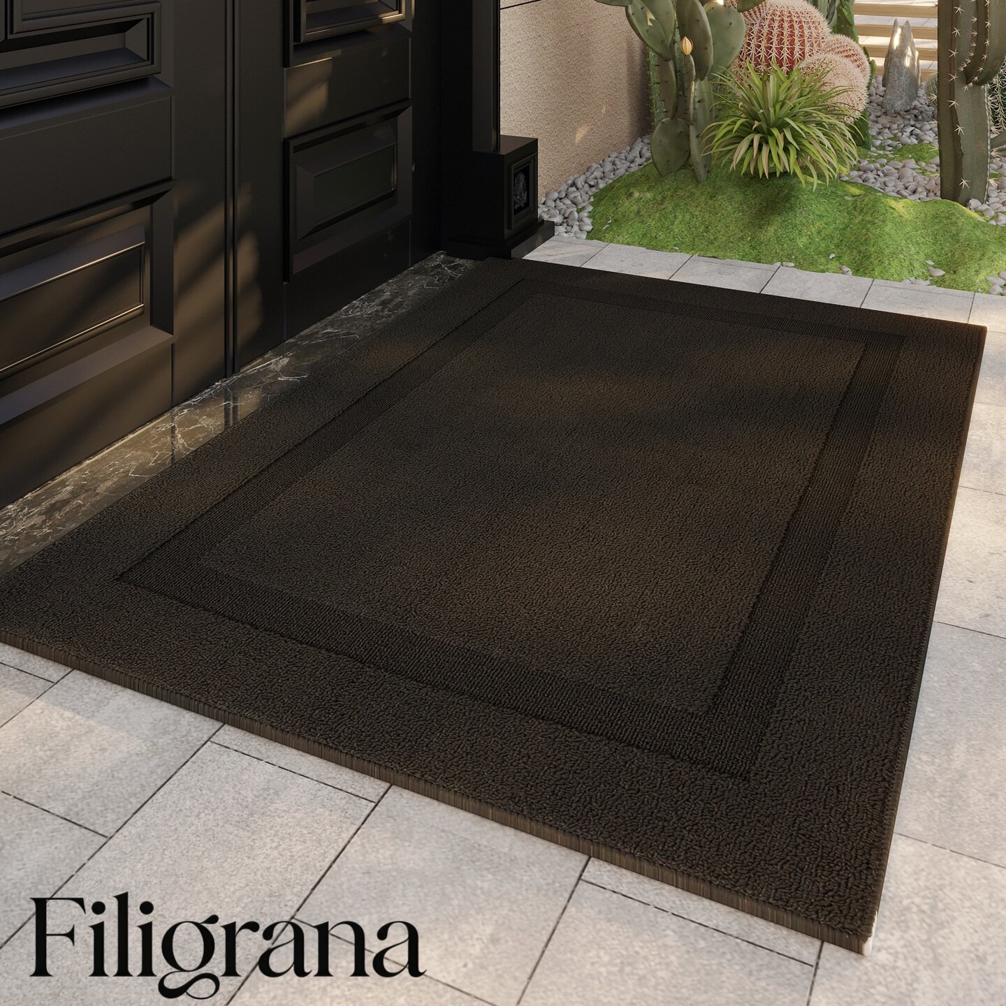 Придверный коврик Filigrana: устойчивый к пятнам, пыли, песку и скольжению.80cm*120cm