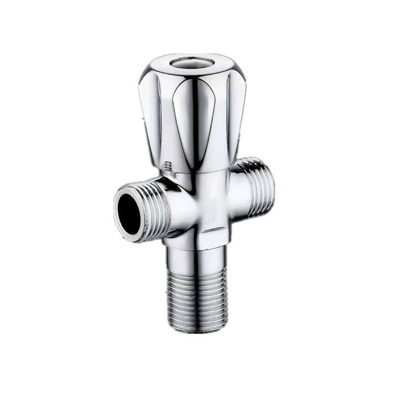 Клапан Liferton из цельной меди, утолщенный треугольный клапан, горячая и холодная вода, нержавеющая сталь 304, утолщенный, 1/2 дюйма, один вход, два выхода, водонагреватель для туалета