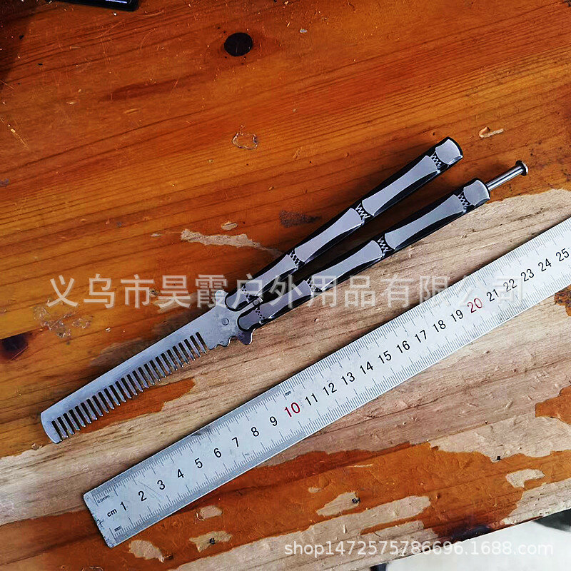 Американский бабочка-нож с бамбуковым соединением, тренировочный нож, не требующий обслуживания, инструмент для практики, не заточенный, 1 штука, дропшиппинг