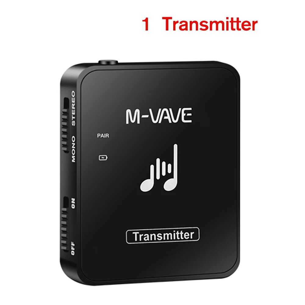 Беспроводная система освещения M-vave WP-10 2,4G, перезаряжаемый приемник-передатчик с поддержкой функции монозаписи стерео 1 Transmitter