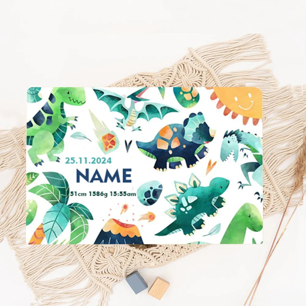Персонализированный динозавр с именем, детская деревянная коробка для памяти, подарок для новорожденного, праздничный подарок, коробка для новорожденных, кордная коробка для пупки