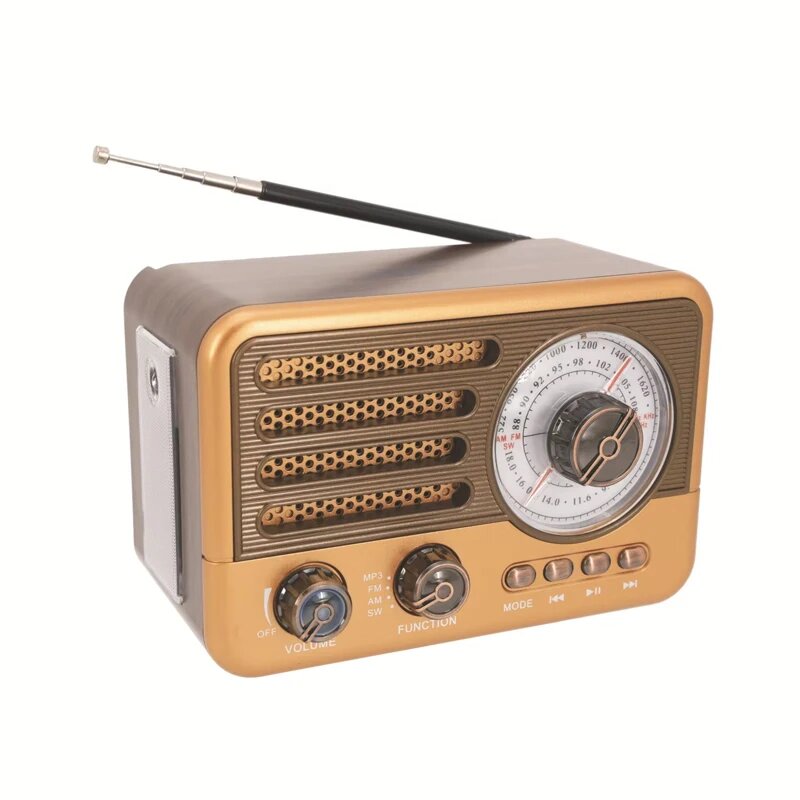 Ретро Радио Портативный Bluetooth Динамик Полнодиапазонное радио AM FM SW Транзистор со светодиодной подсветкой Поддержка AUX TF карты USB