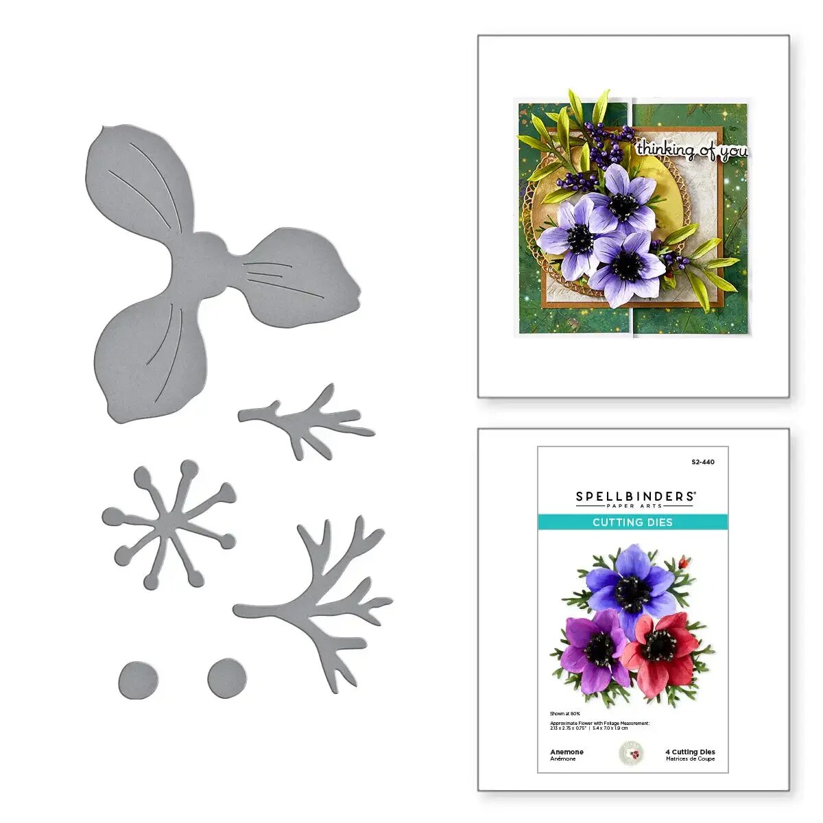 Spellbinders Cutting Dies Anemone Floral Die Set Q1625-die
