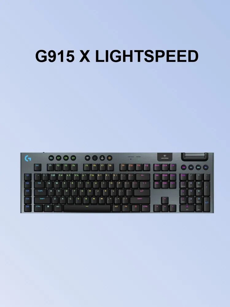 Logitech Игровая клавиатура беспроводная G915 X LIGHTSPEED, (GL Linear Red), Английская раскладка, черный