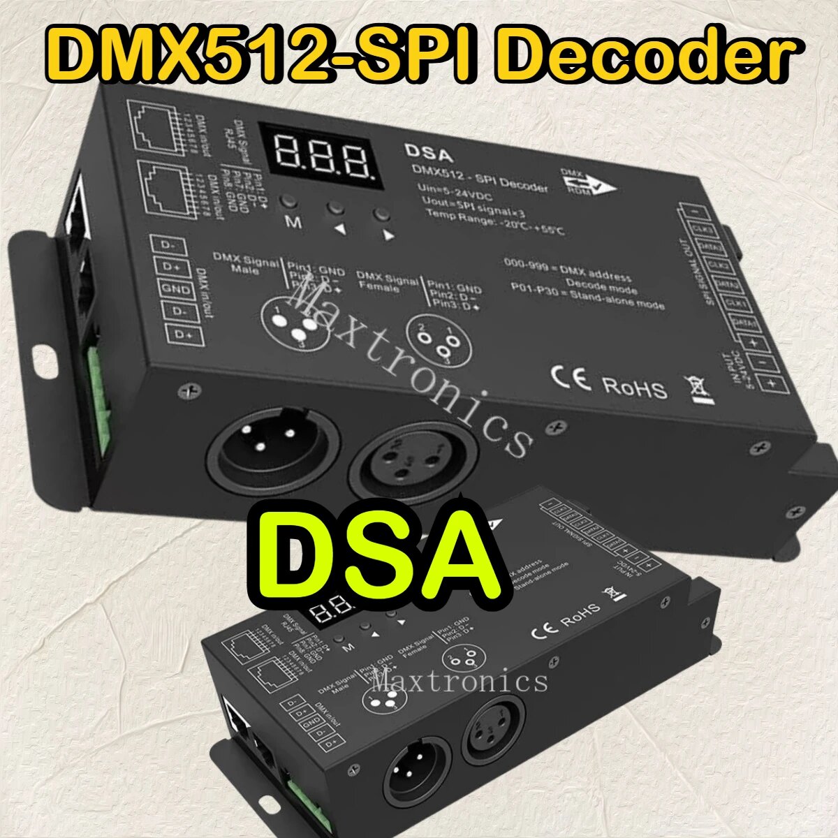 RGB контроллер DMX512 к SPI Maxtronics