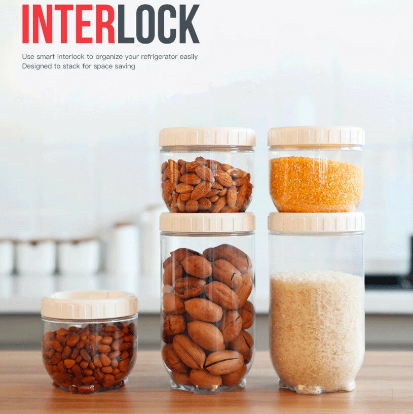 Прозрачный розовый маленький пластиковый герметичный контейнер для хранения еды на кухне и в панtries