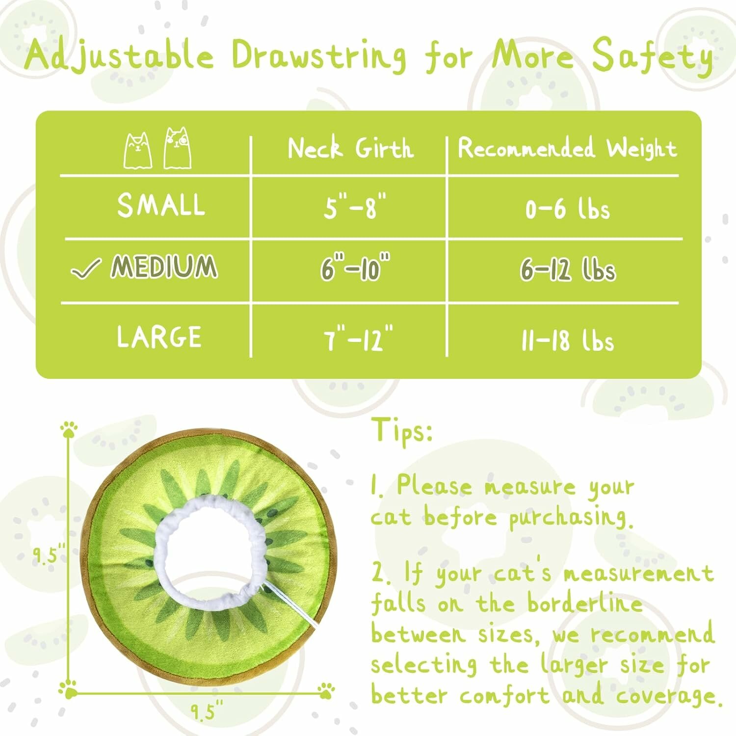 Мягкий защитный воротник-пончик для кошек ANWA, послеоперационный конус от вылизывания, регулируемый размер