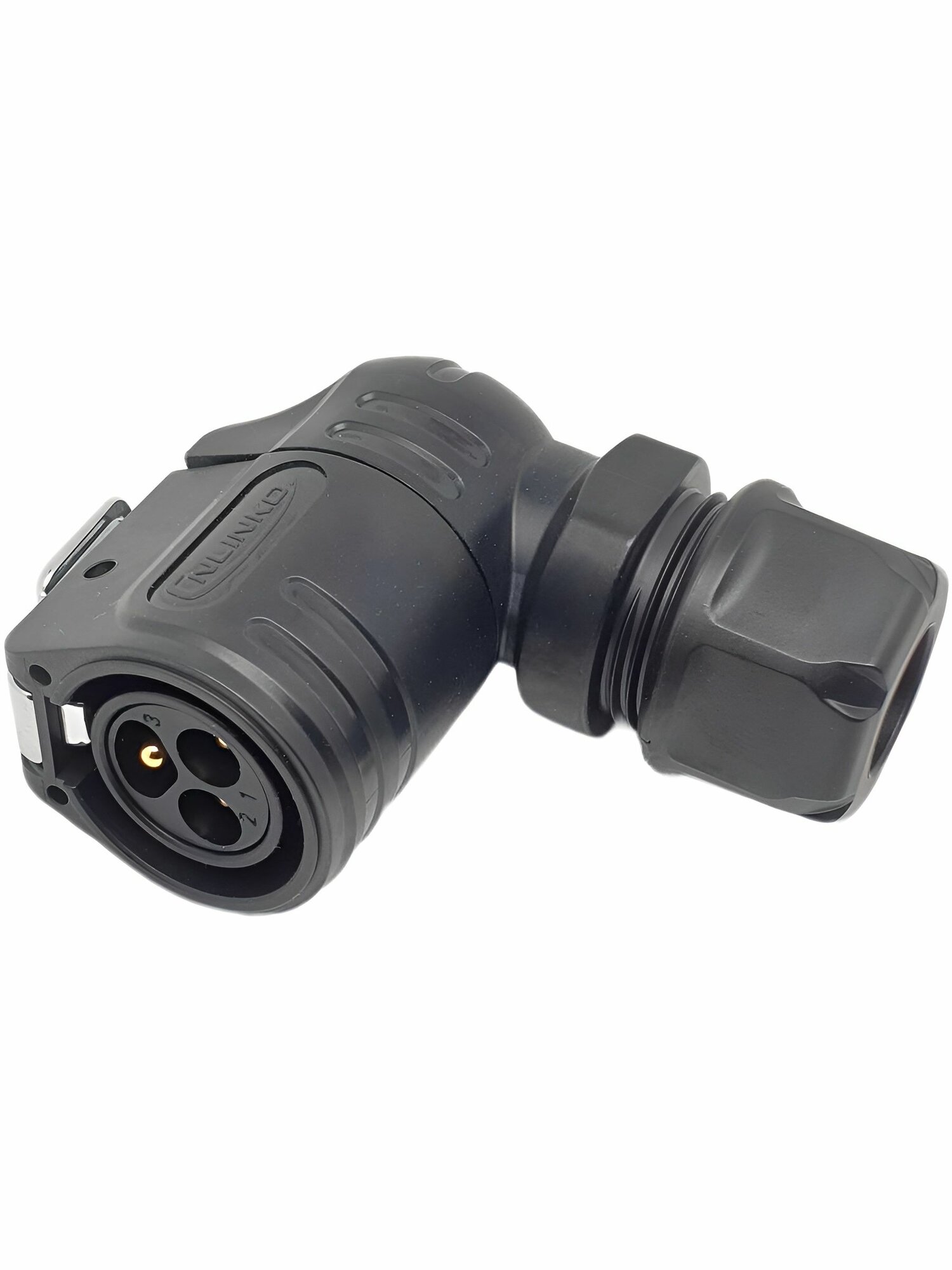 Разъем CNLINKO LP-20 3-пиновый, угловой 90 градусов, папа, IP67, пластик