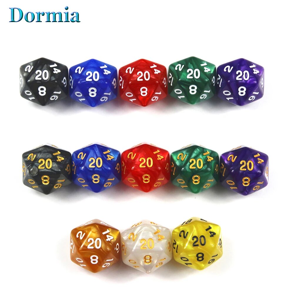 Dormia D20 кости многогранные, желто-черный инк