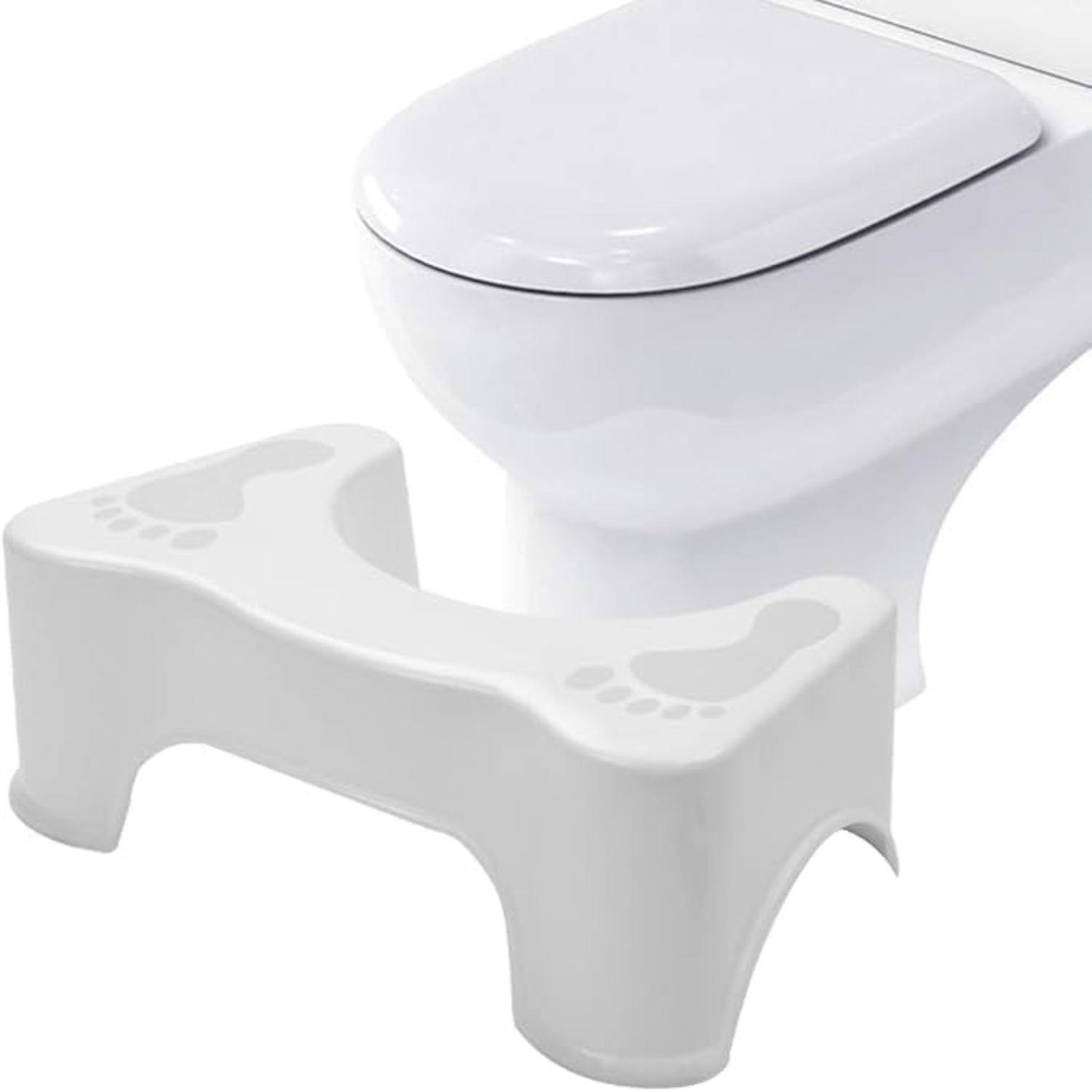 Помодель для ванной комнаты антискользящая, помодель для туалета взрослая, помодель для подспорья на туалете, подножка для ног в ванной комнате, размеры 23*39*17 см, цвет белый, количество в упаковке 1 штука