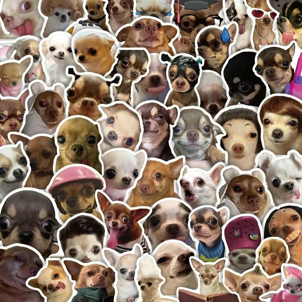 Интересные наклейки с изображением чихуахуа для украшения блокнотов, чехлов для мобильных телефонов и поделок своими руками.