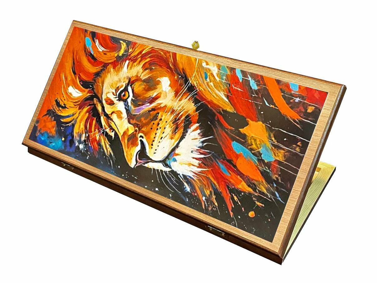 Нарды + Шашки Сирия Лев Король средние (Россия, дерево, 50 см), Partida