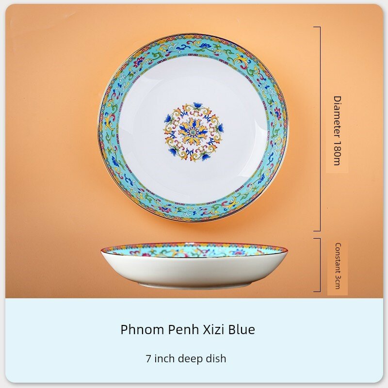 Тарелки и миски в китайском стиле, керамическая посуда для дома, столовая посуда из костяного фарфора, глубокие