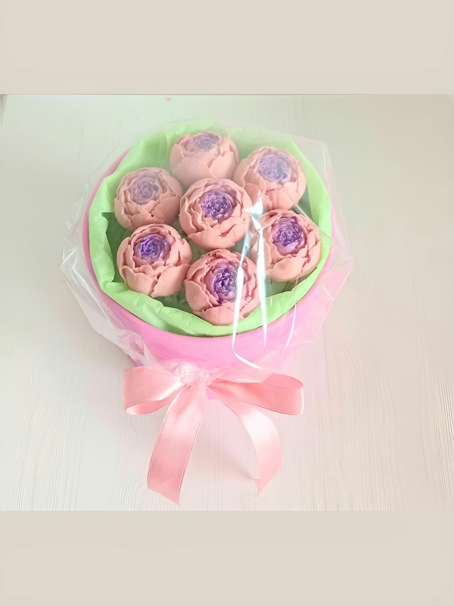 ТД НебыковА Сладкий букет в коробке шоколадные пионы 7 шт розово-фиолетовые