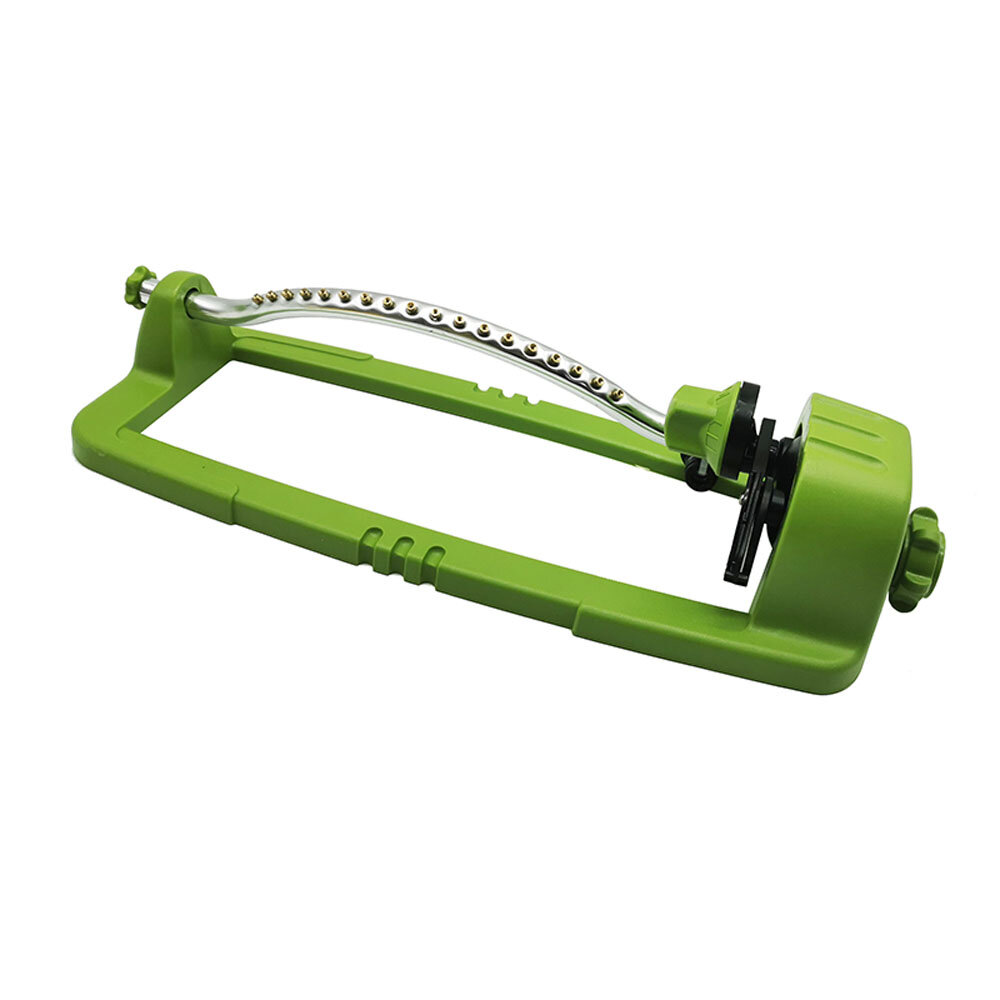 Поливной дождевой насос автоматический качающийся с 18 дырками латунным соплом для полива сада и газона, цвет зеленый, материал ABS + нержавеющая сталь + медь, максимальный диаметр распыления 10 метров, максимальная высота распыления 3,5 метра, размер