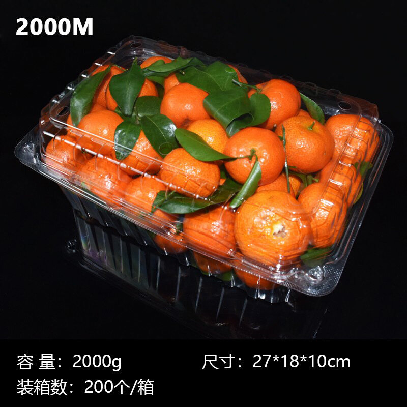 Одноразовая упаковка для фруктов из пластика с крышкой, прозрачная коробка для упаковки вишни и клубники, прямоугольная коробка для фруктов и овощей, ланч-бокс