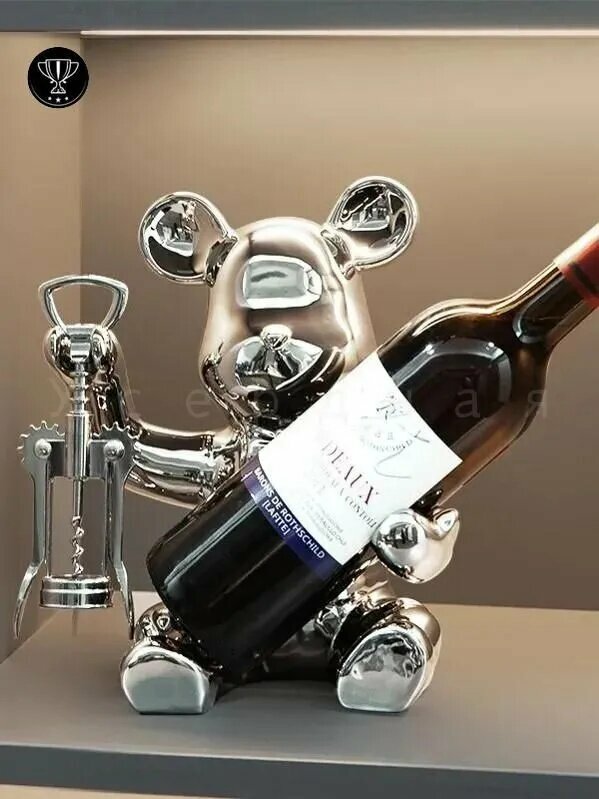 GM Медвежонок-винохранитель: стильная подставка для вина в виде медведя для элитного интерьера