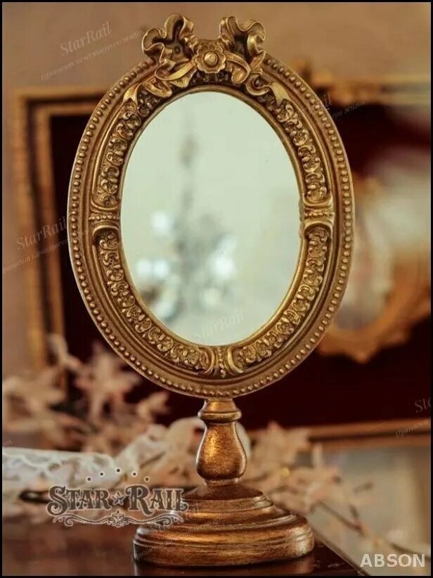 Эксклюзивное овальное зеркало для грима в винтажном исполнении