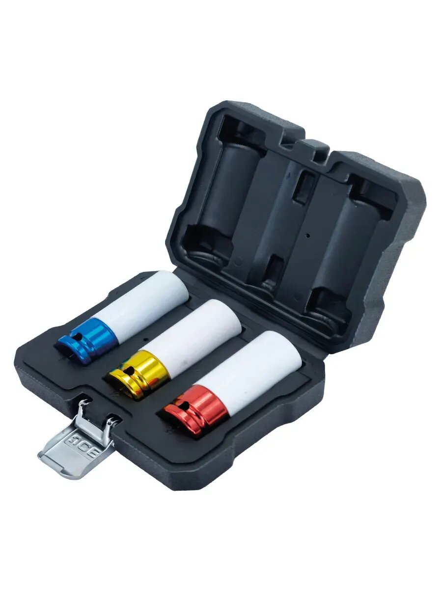 Набор ударных тонкостенных головок 1/2", 3 предмета