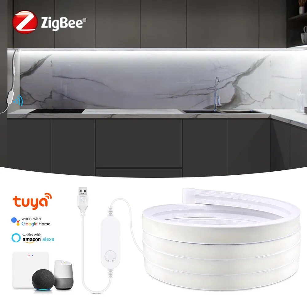 Zigbee Светодиодная лента 3.84 Вт, IP65, Холодный белый, 1 шт
