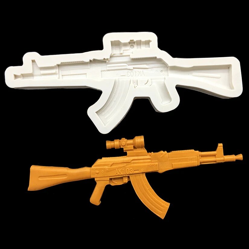 Форма для торта HANDLIFE пистолет граната пуля силиконовая Белый, Бежевый