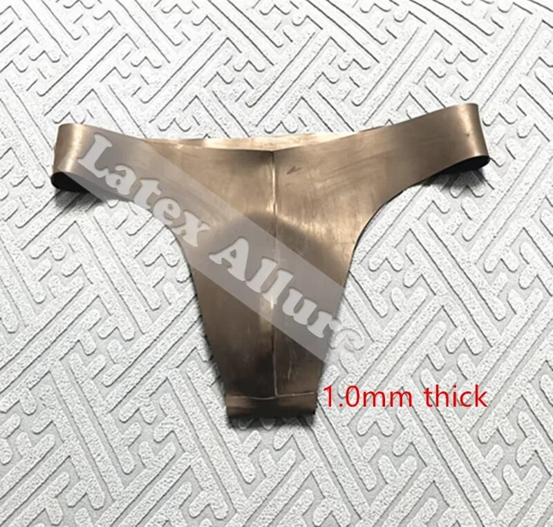 Мужские латексные стринги XXXL, черные 1.0mm