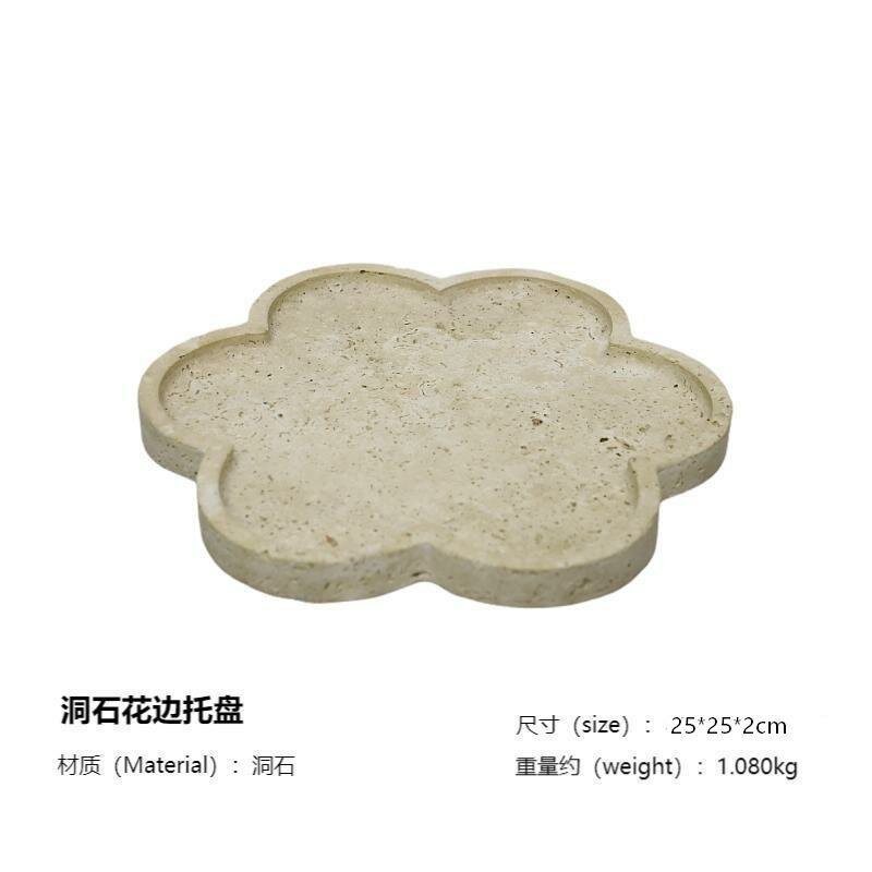 Горячая распродажаСовременный минималистичный геометрический мраморный поднос из травертина для гостиной, столовой, входа, отеля, модельного дома, домашнего декора
