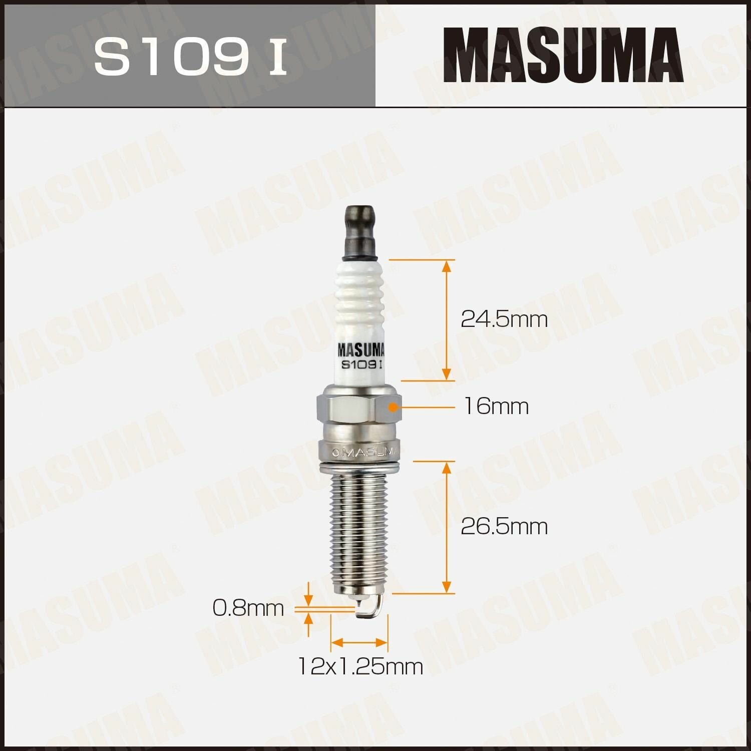 Свеча зажигания MASUMA IRIDIUM (LKR7BGP-S) CHANGAN CS35 Plus 2019-2023, HONDA ACCORD 2008-2013, HONDA ACCORD TOURER 2008-2013, HONDA CR-V 2011-2016, HYUNDAI CRETA 2016-2021, HYUNDAI ELANTRA V 2011-2015, H