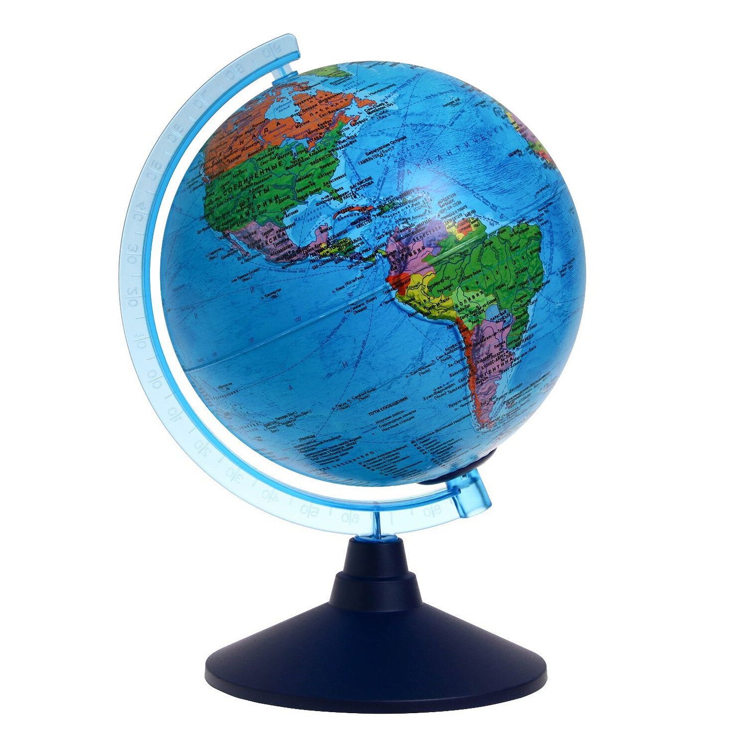 Интерактивный глобус Земли политический с подсветкой 210мм от батареек