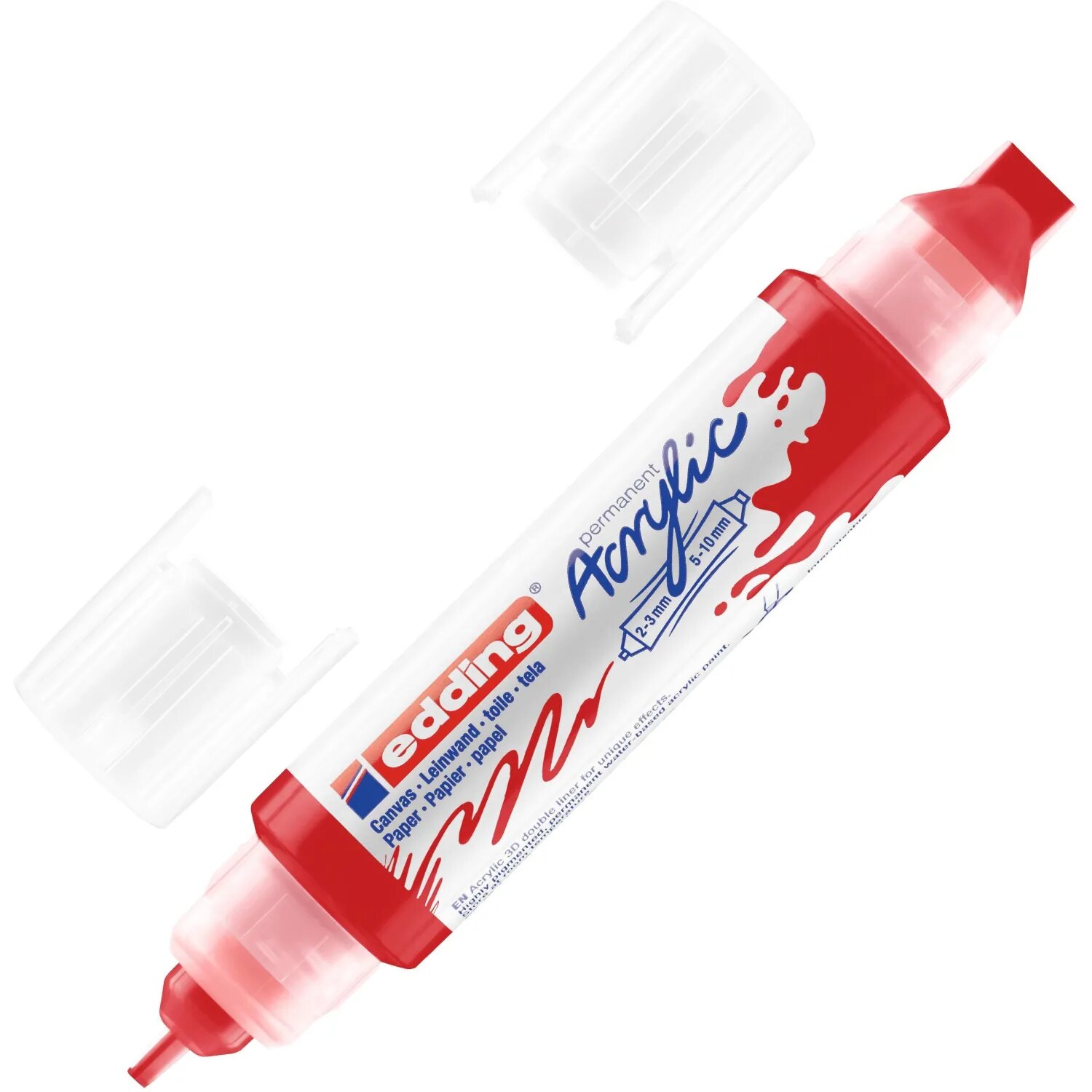 Маркер акриловый двусторон.3D Edding5400/902.2-3.5-10мм. Красный/Trafficred