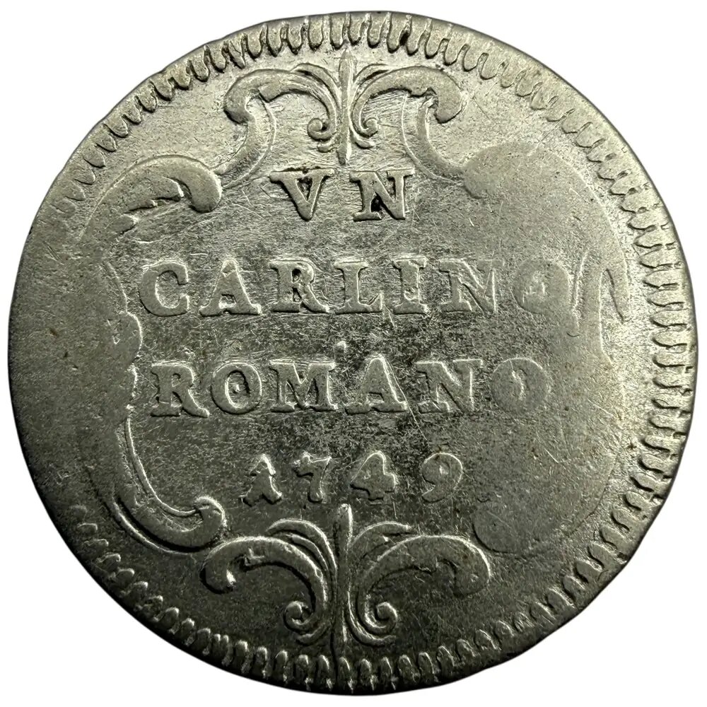 Италия, Папская область (Ватикан) 1 карлино 1749 г. (X)