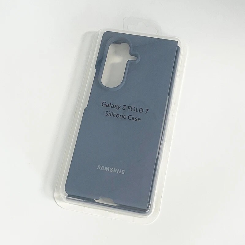 Чехол для телефона Samsung Galaxy Z Fold 7 6, шелковистый мягкий сенсорный защитный чехол из жидкого силикона для fold2 fold3 fold4 fold5 fold7 5G Dark Blue, For Galaxy Z Fold7