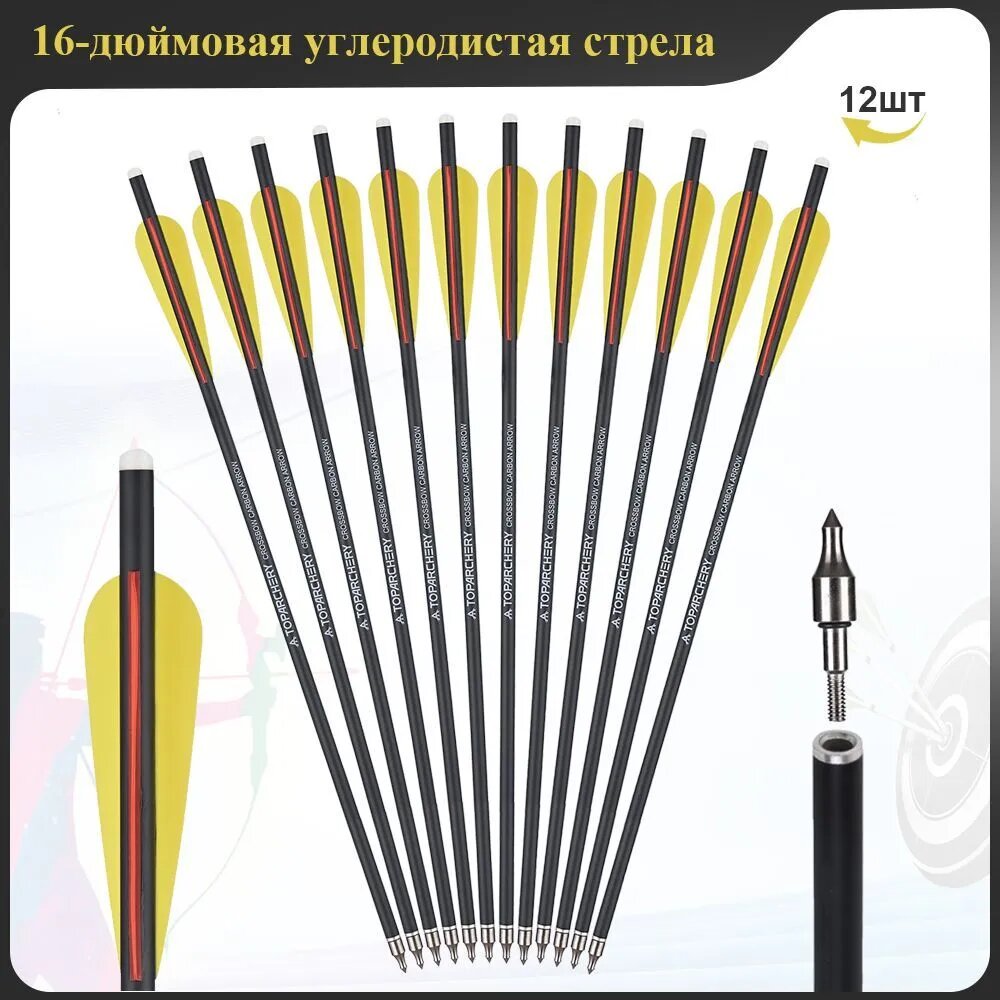 TOPARCHERY Стрелы для арбалета, 12 шт