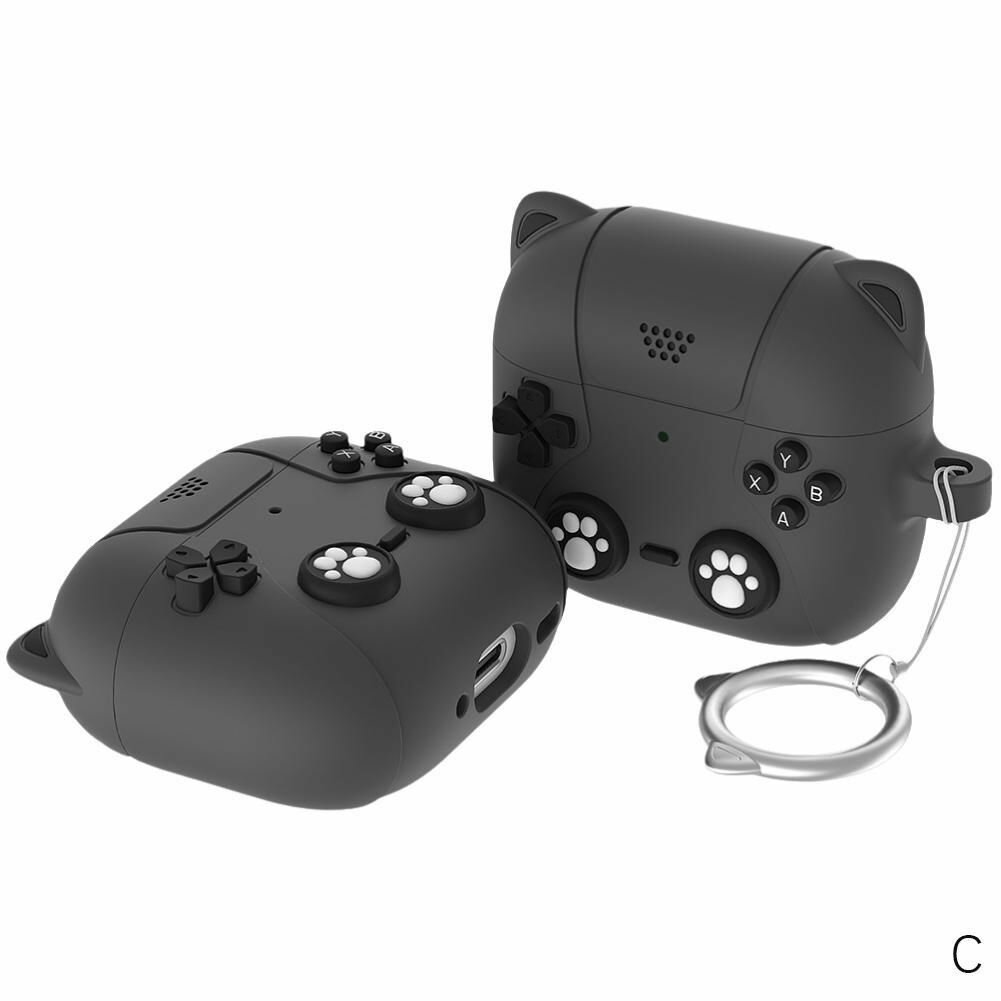 360 Полное покрытие подходящее для AirPods 4 3D милый мультяшный кот в форме силиконового защитного чехла для наушников