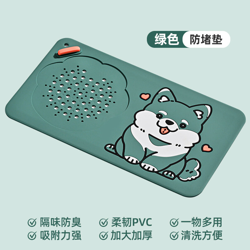 Прямоугольная крышка для сливного отверстия в ванной, защита от запаха, защита от насекомых, кухня, ванная, туалет, милый мультяшный силиконовый стикер для сливного отверстия