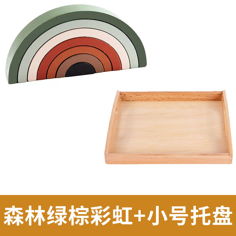 Деревянные радужные строительные блоки для молодых детей арки, сложенные и сложенные цвета Просвещение, познавательные
