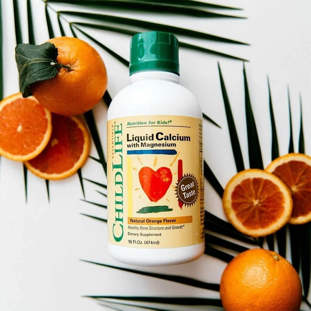ChildLife Liquid Calcium with Magnesium, Жидкий кальций с магнием 473 мл - вкус Апельсин