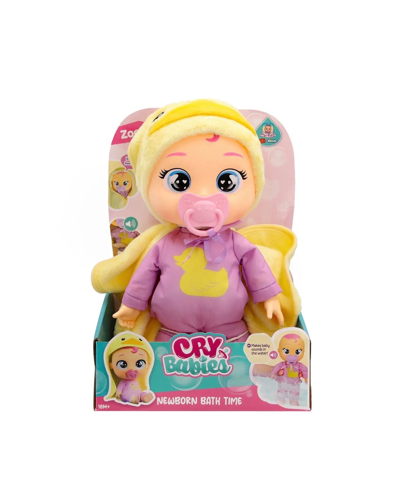 Игровой набор CRY Babies "Зои", кукла, интерактивная, для купания, с пустышкой и полотенцем